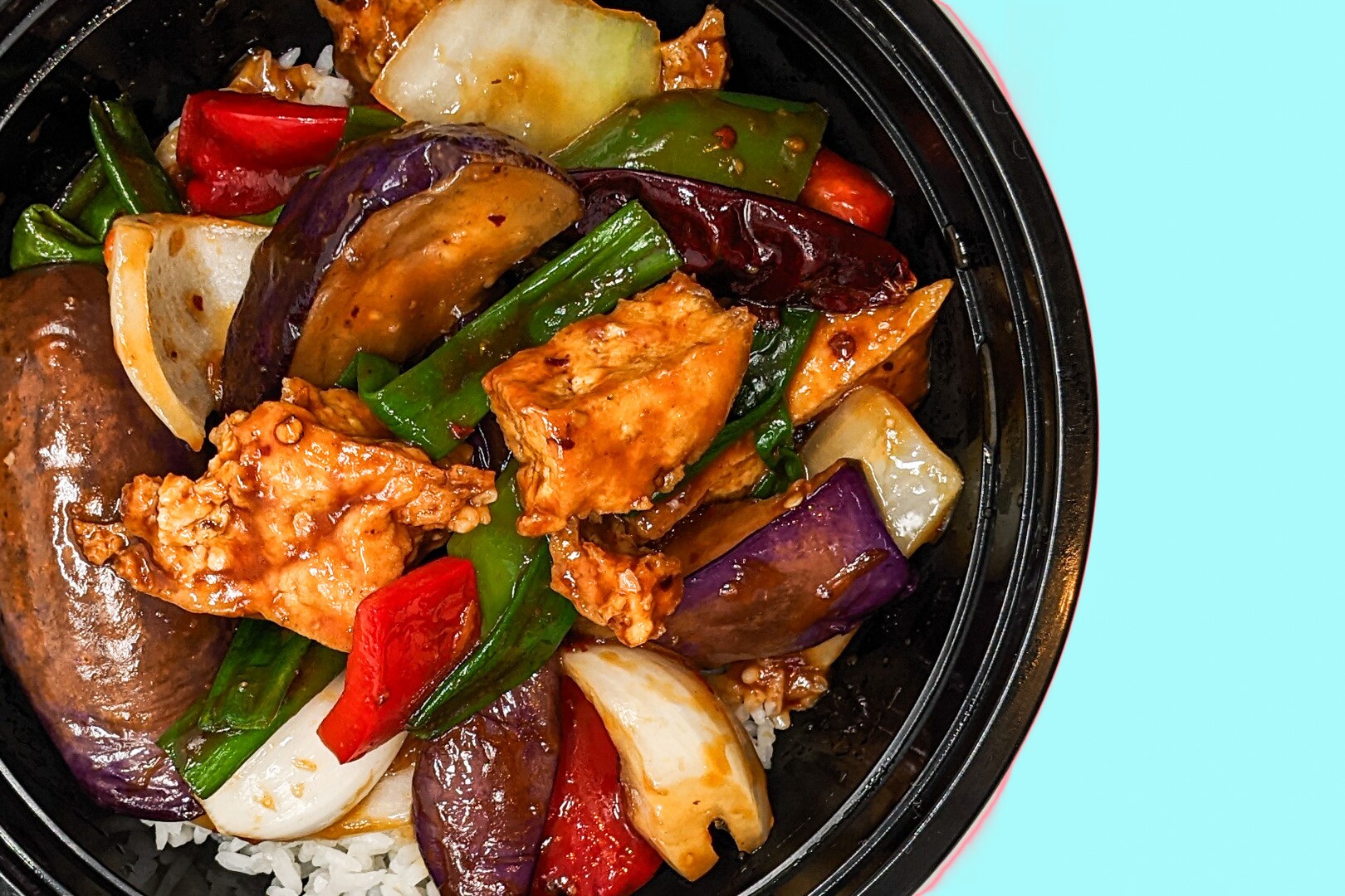 Tso Bowl - Eggplant Tofu 🌶